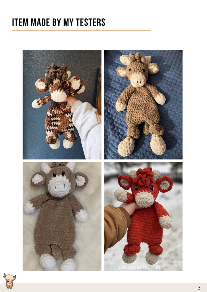 Crochet Pattern: Highland Cow Snuggler – Spreeberry