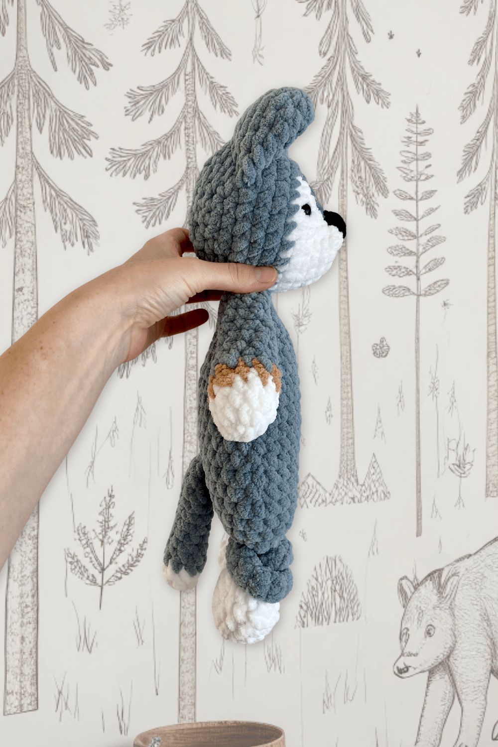 Crochet Pattern: Wolf "Rudi" Knotted Lovey – Spreeberry