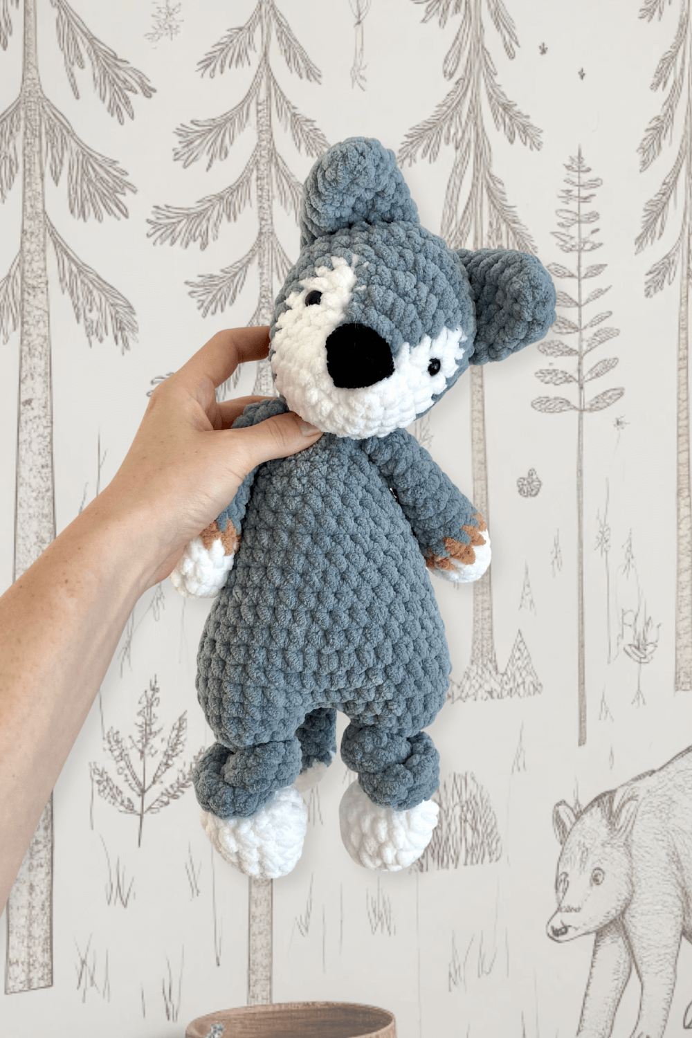 Crochet Pattern: Wolf "Rudi" Knotted Lovey – Spreeberry